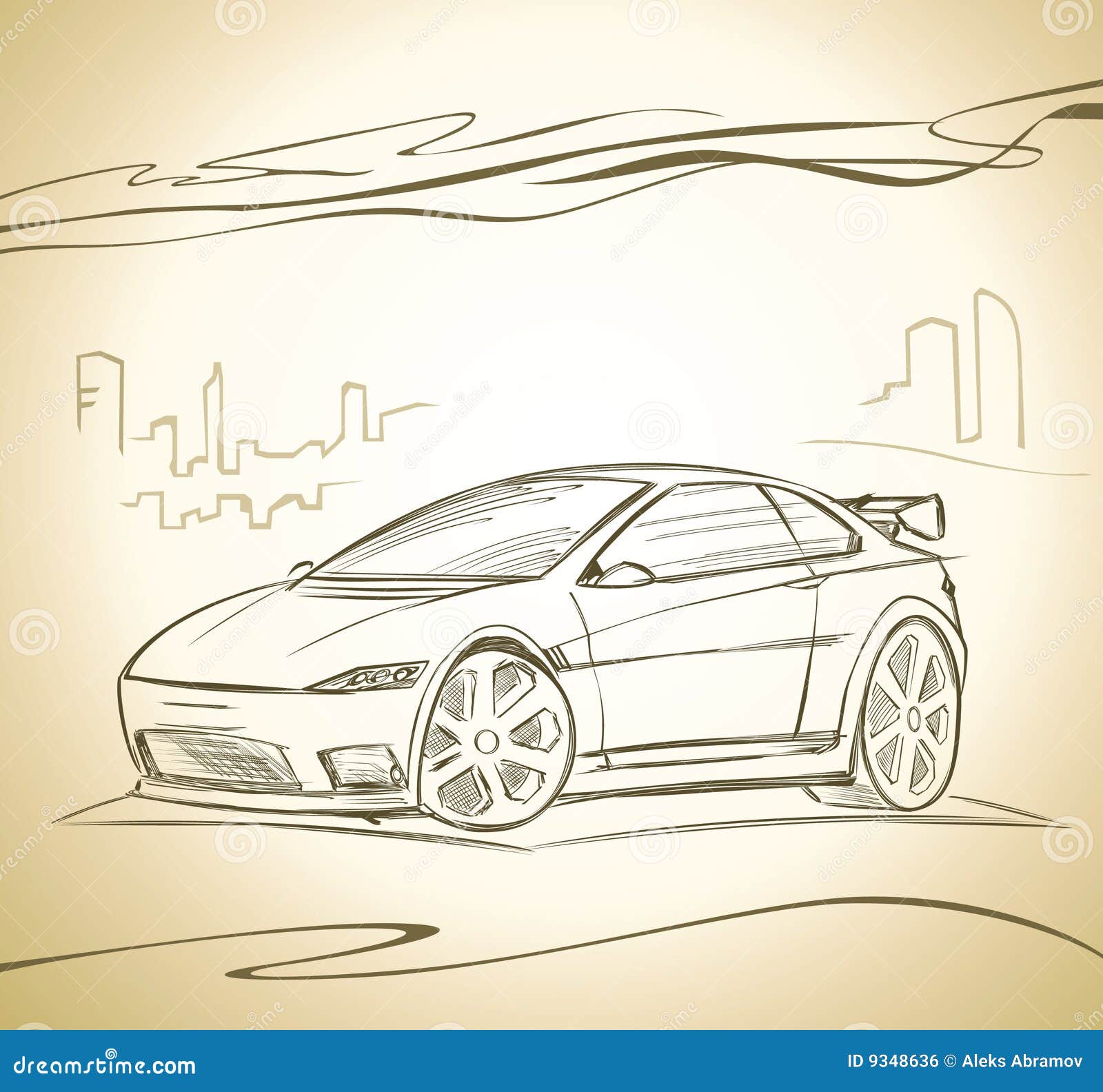 Car Concept Handdrawing stock vector. Illustration of drawing - 9348636