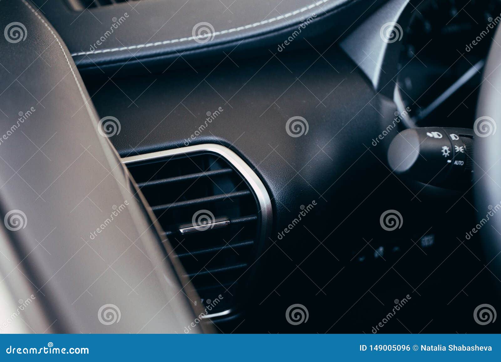 Car Conditioner. the Air Flow Inside the Car. Detail Interior. Air ...