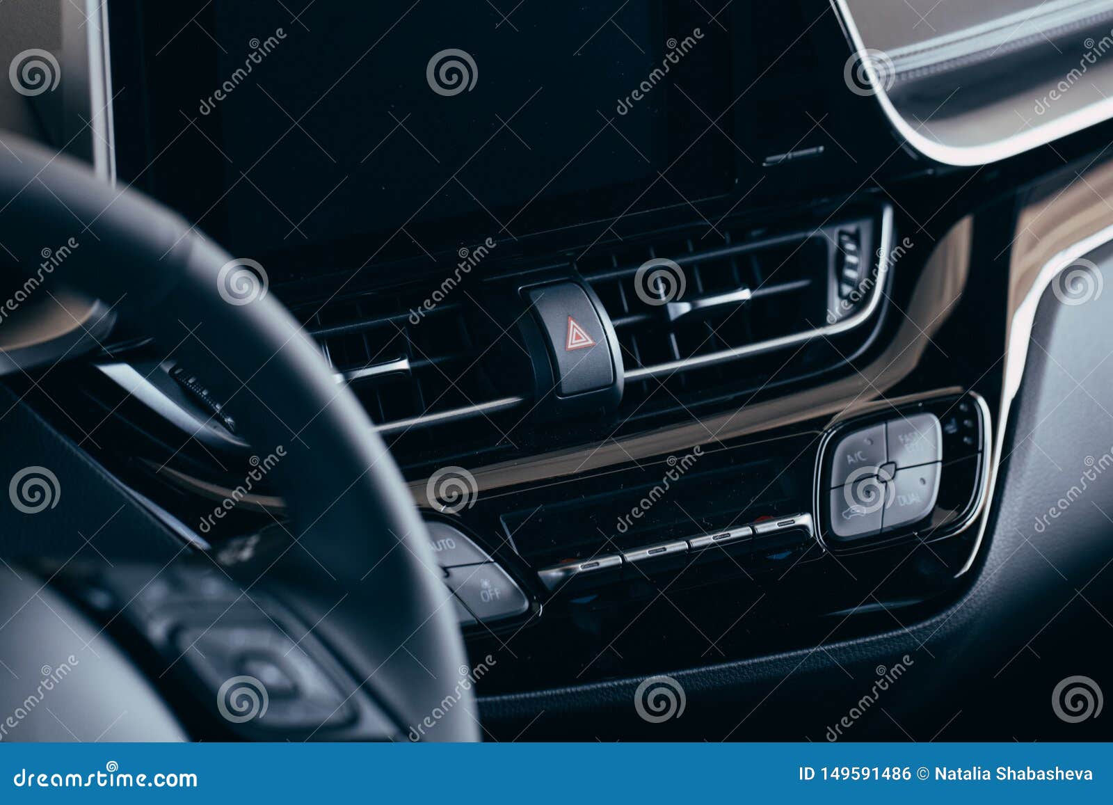 Car Conditioner. the Air Flow Inside the Car. Detail Interior. Air ...