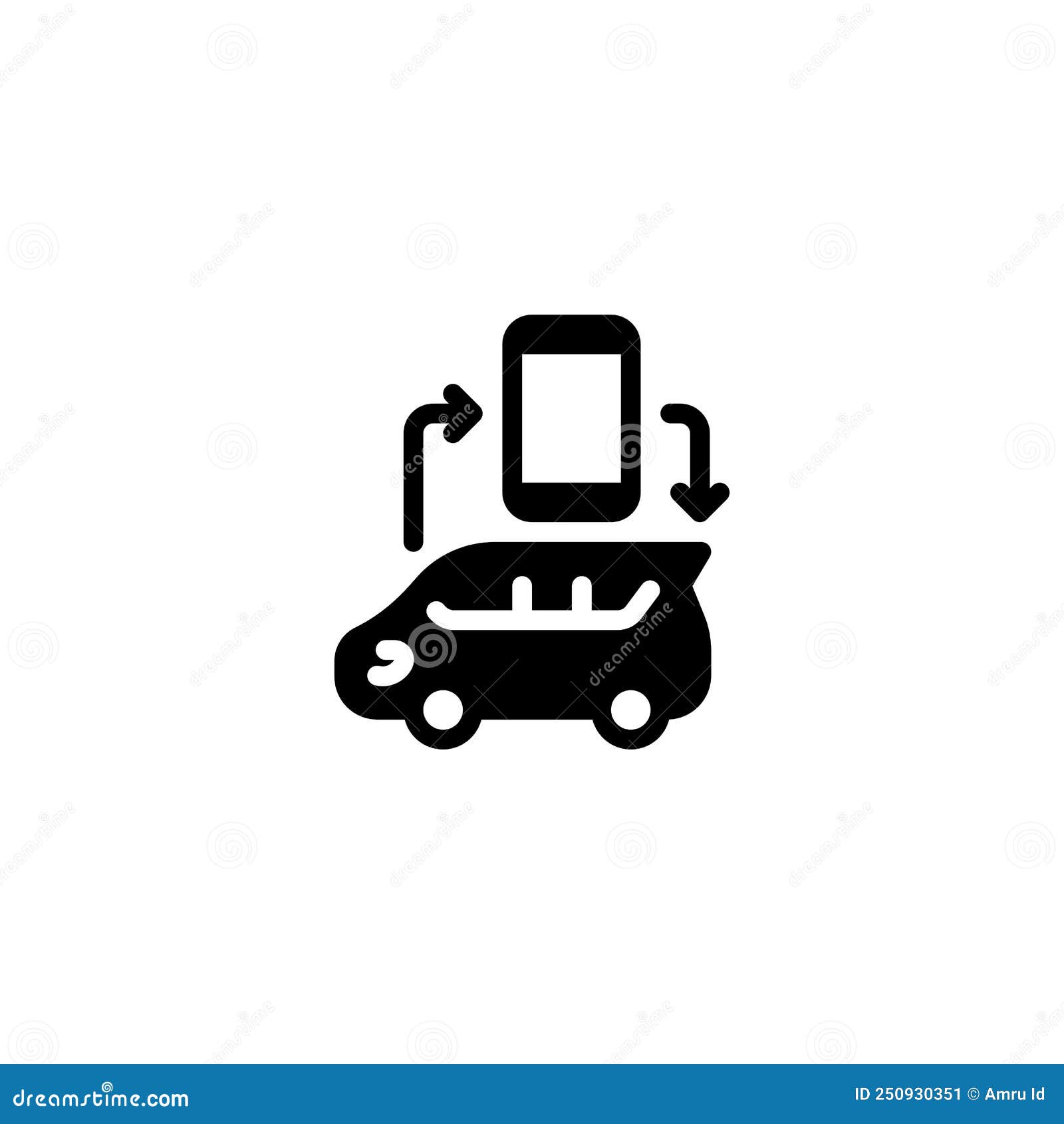 Car Connect Smartphone Glyph Icon, Logo, and Illustration Stock Vector ...
