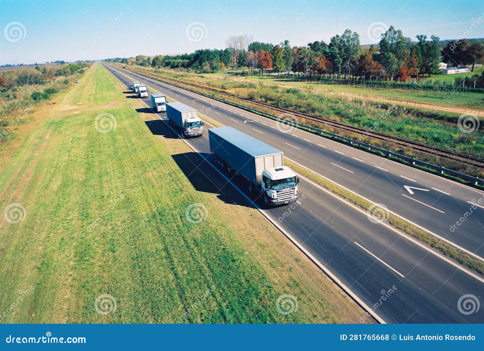 Car with Container on the Road, Cargo Transportation Concept. Stock ...