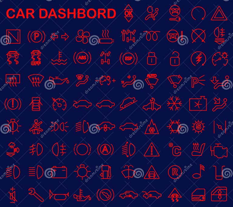 Car Control Panel Interface. Automatic Dashboard Icon Icons Stock ...