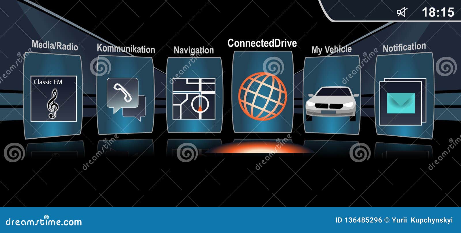 Car control screen stock vector. Illustration of fuel - 136485296