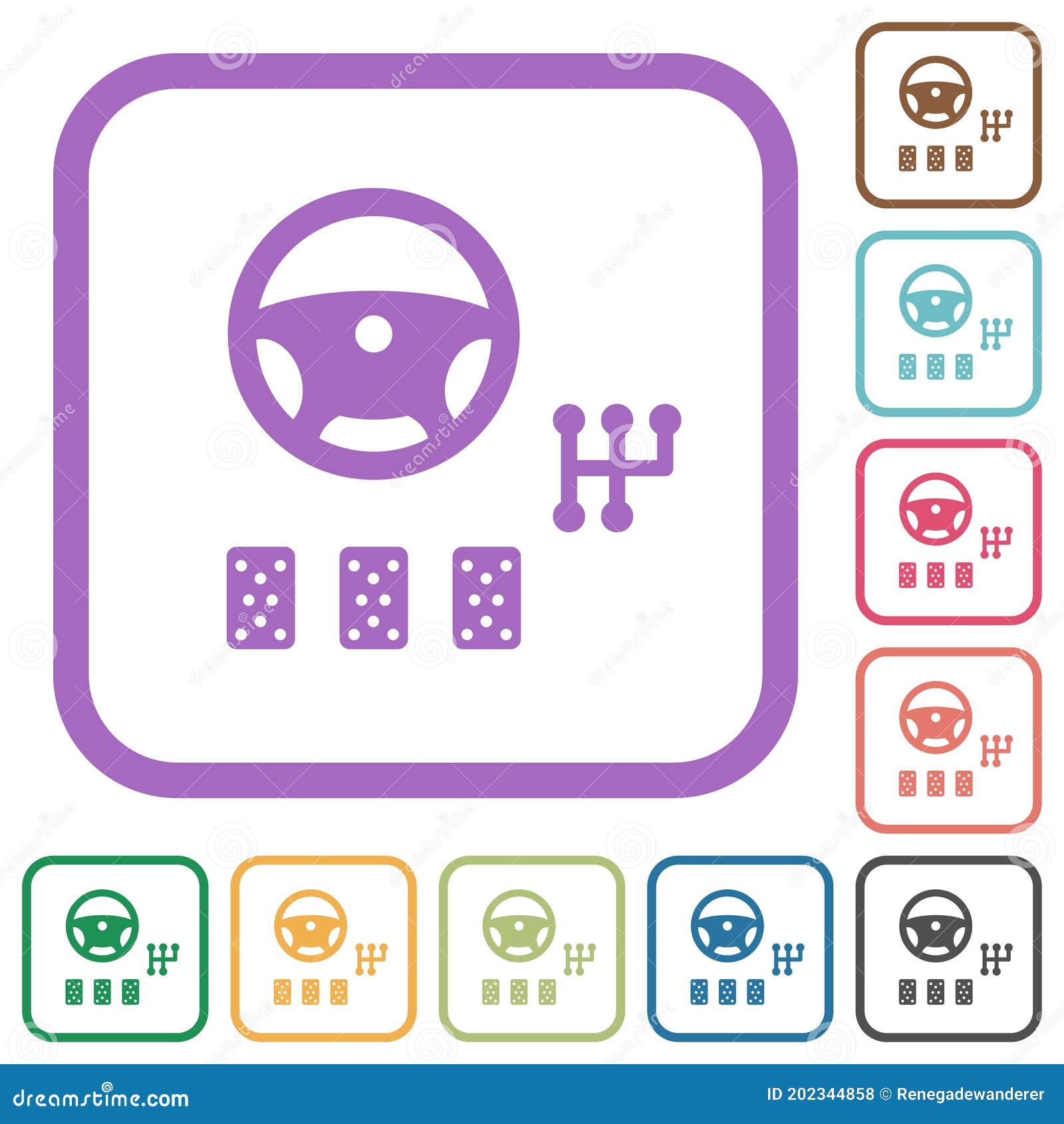 Car controls simple icons stock vector. Illustration of game - 202344858