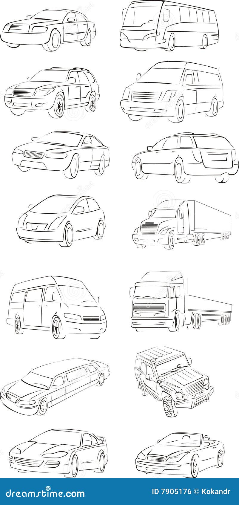 Car contur stock vector. Illustration of transport, moving - 7905176