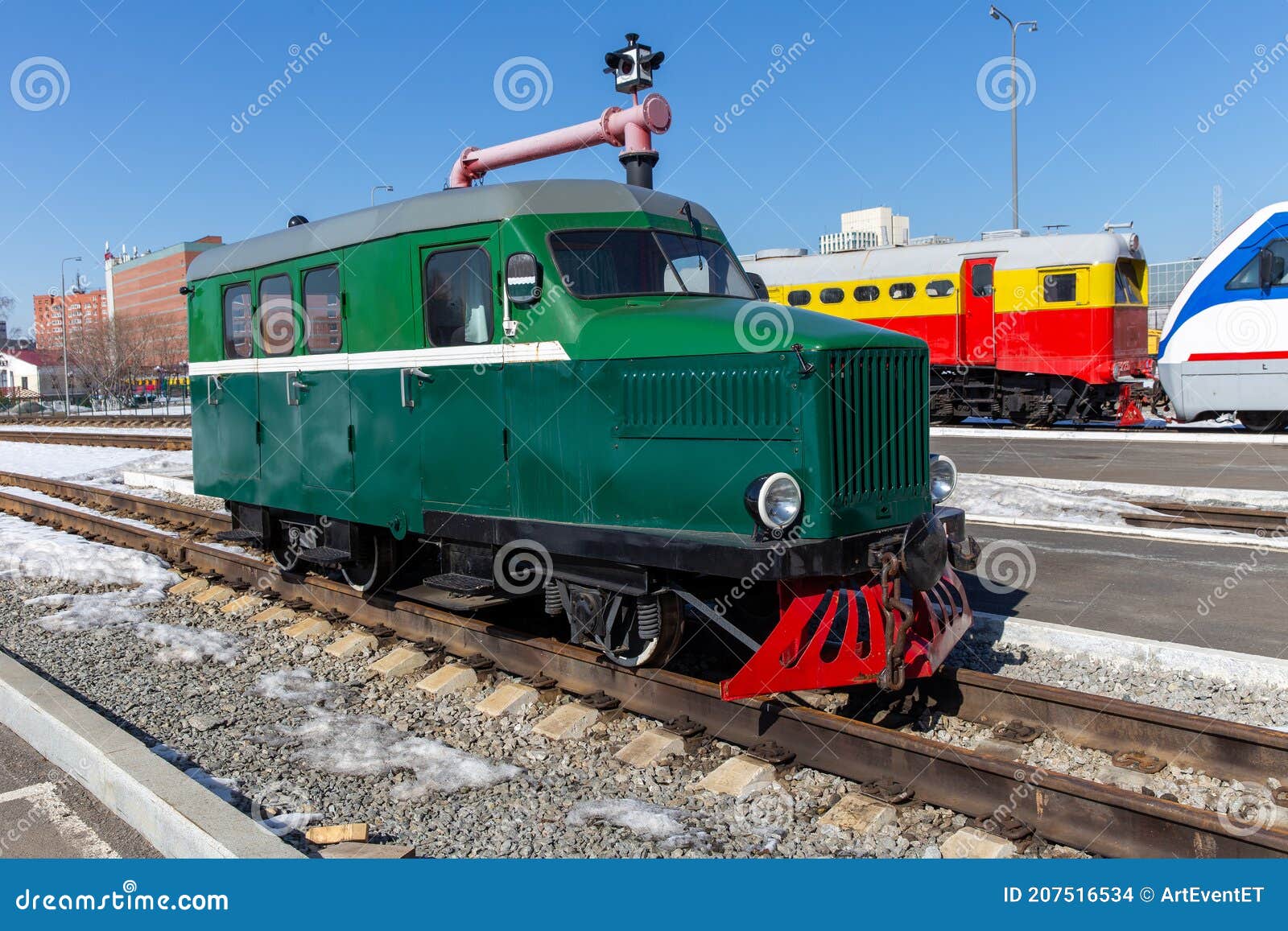 Car Converted into Locomotive Stock Photo - Image of track, station ...