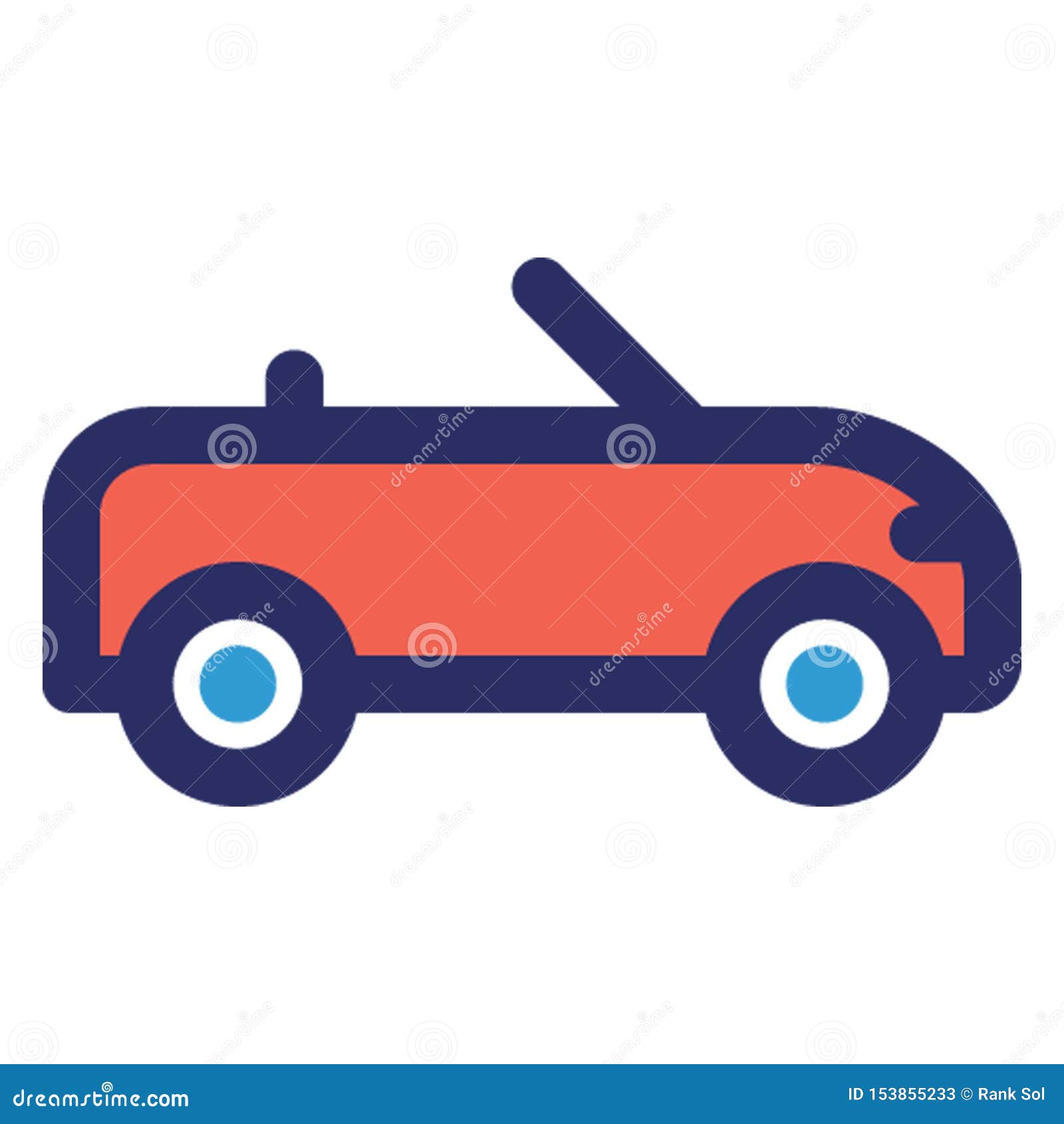 Car, Convertible Car Vector Icon Which Can Easily Modify or Edit Stock ...