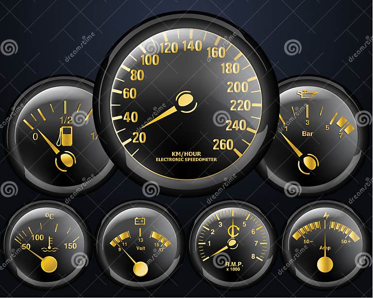 Car Counters stock vector. Illustration of dash, limit - 21110831