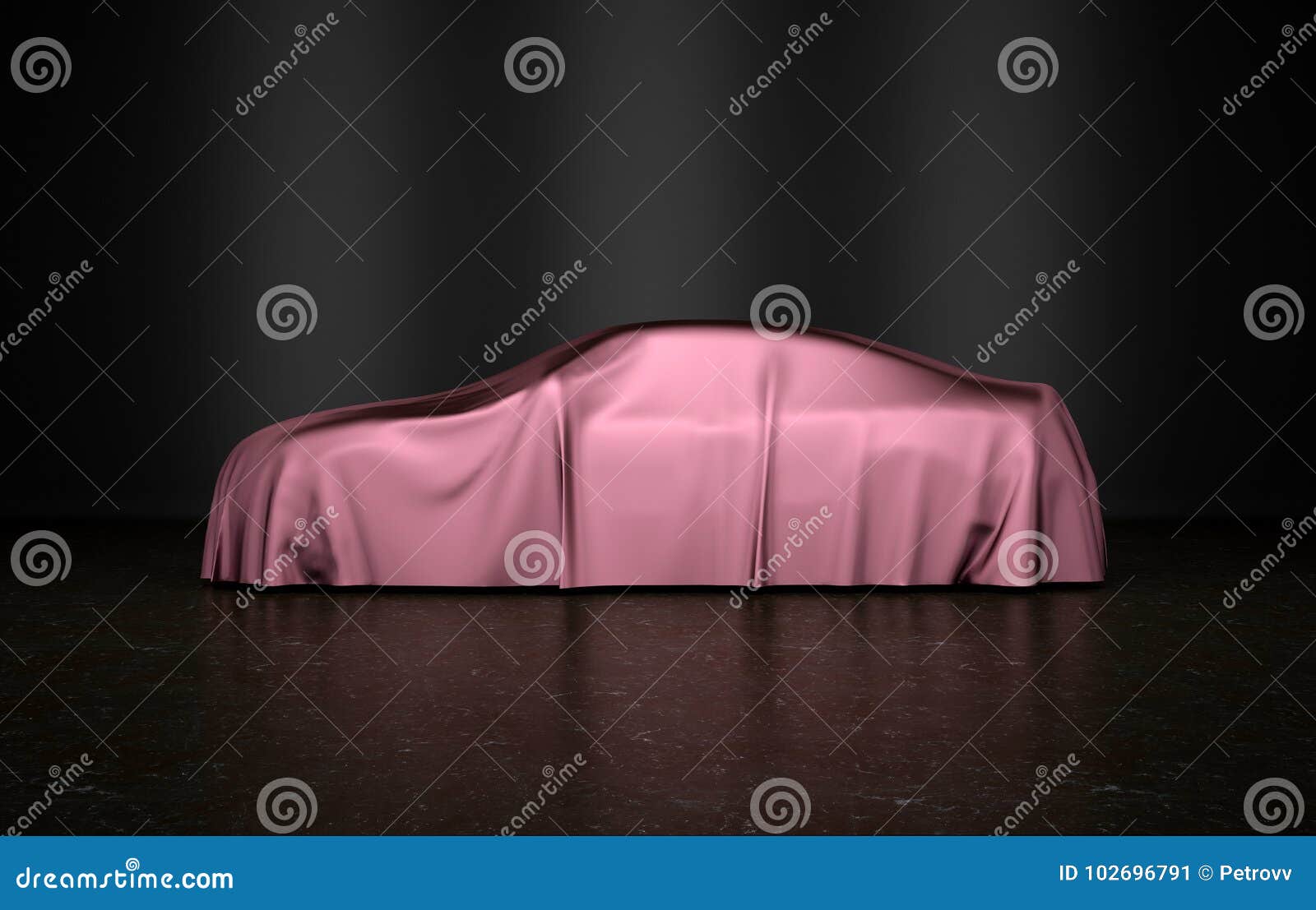 Car Covered Cloth Side View Stock Illustration - Illustration of ...