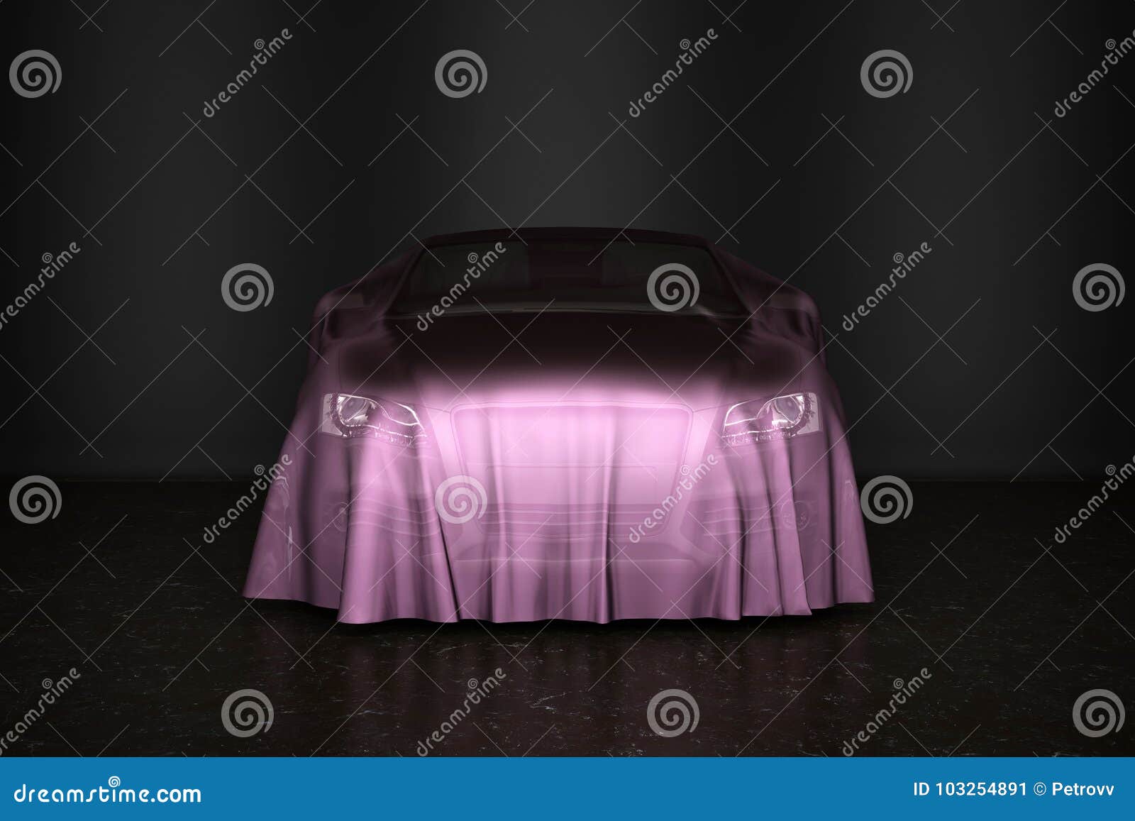 Car Covered Cloth Side View Stock Illustration - Illustration of ...