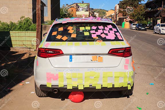 A Car is Covered in Post it Notes Stock Image - Image of memo, notes ...