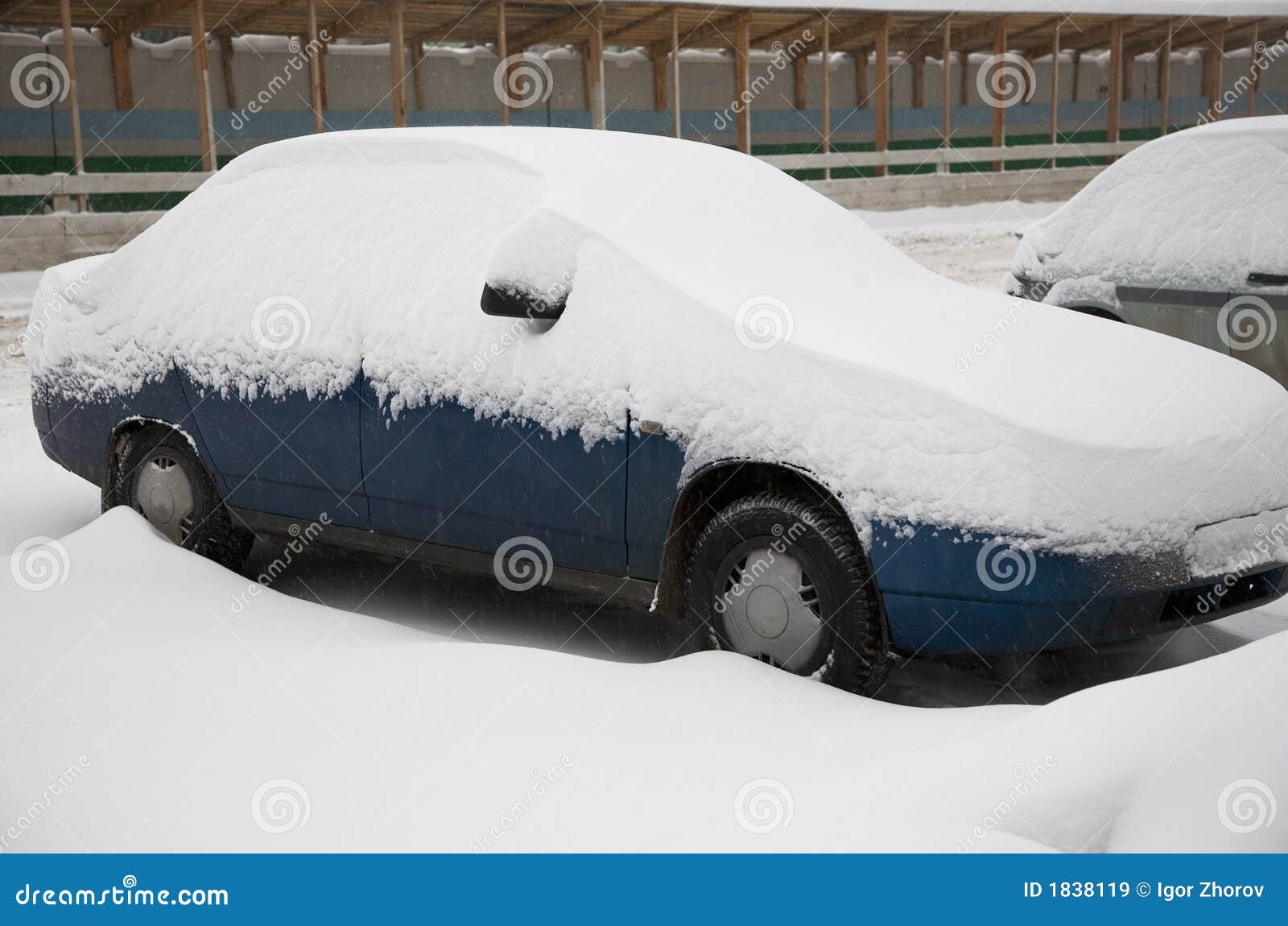 Car covered snow. stock image. Image of cold, climate - 1838119
