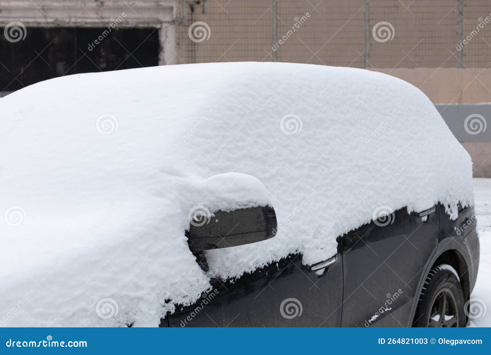 Car Covered with Snow after a Snowfall. Car Covered in Snow Stock Image ...
