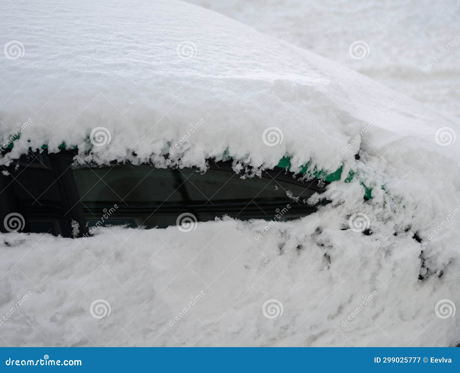 Car covered in snow. stock image. Image of road, snowy - 299025777