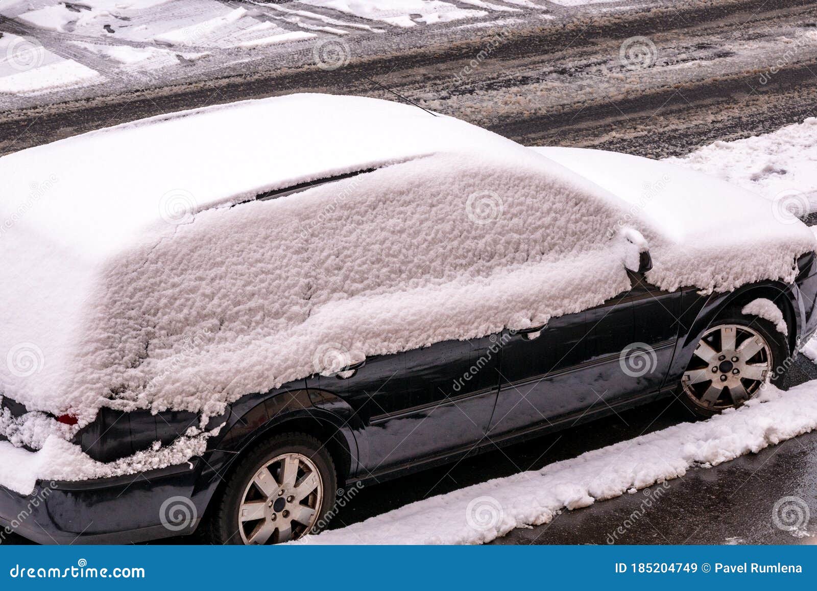 Car Covered with Snow in Winter Stock Image - Image of frost, frosted ...