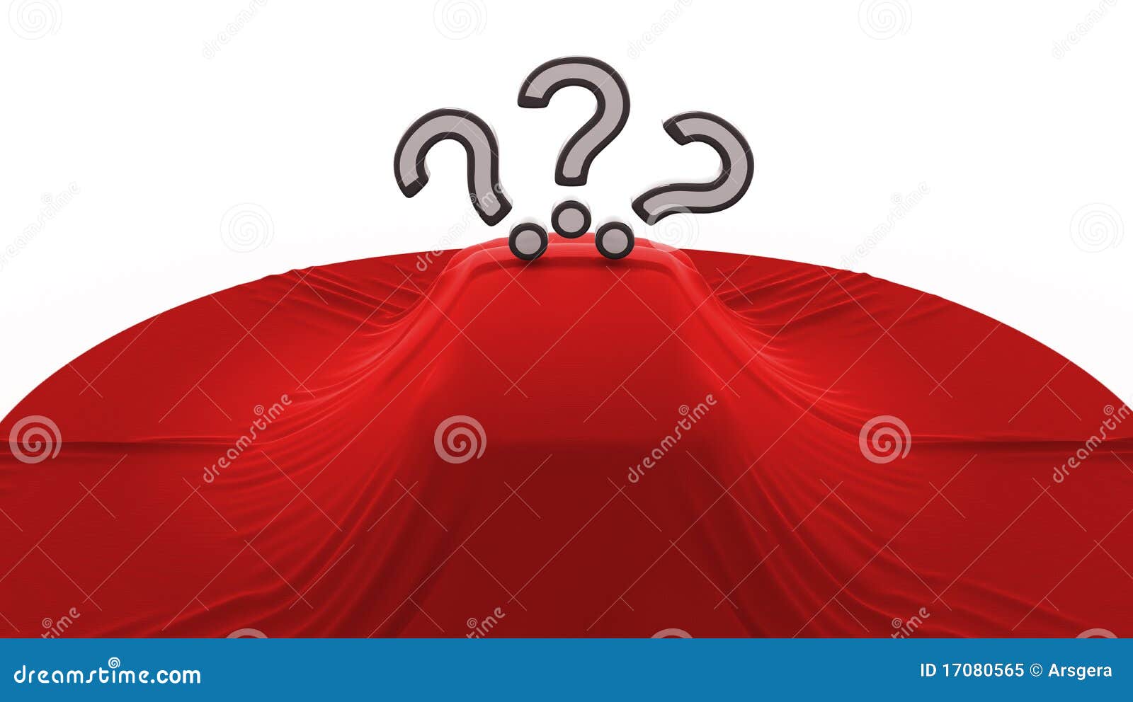 Car Covered with Textile with 3 Question Marks Stock Illustration ...