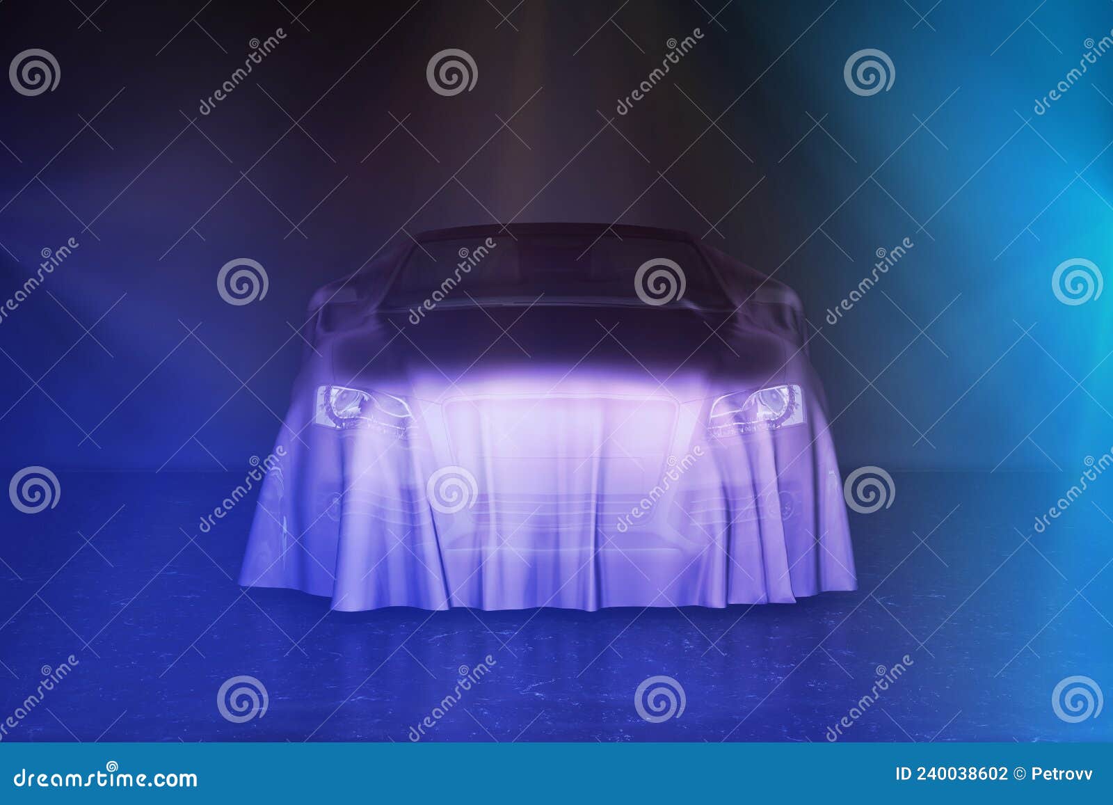 Car Covered Cloth Side View Stock Illustration - Illustration of ...