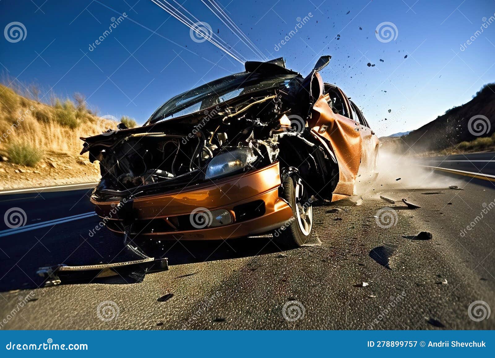 Car Crash Accident in Motion on Road. Generative AI Stock Illustration ...