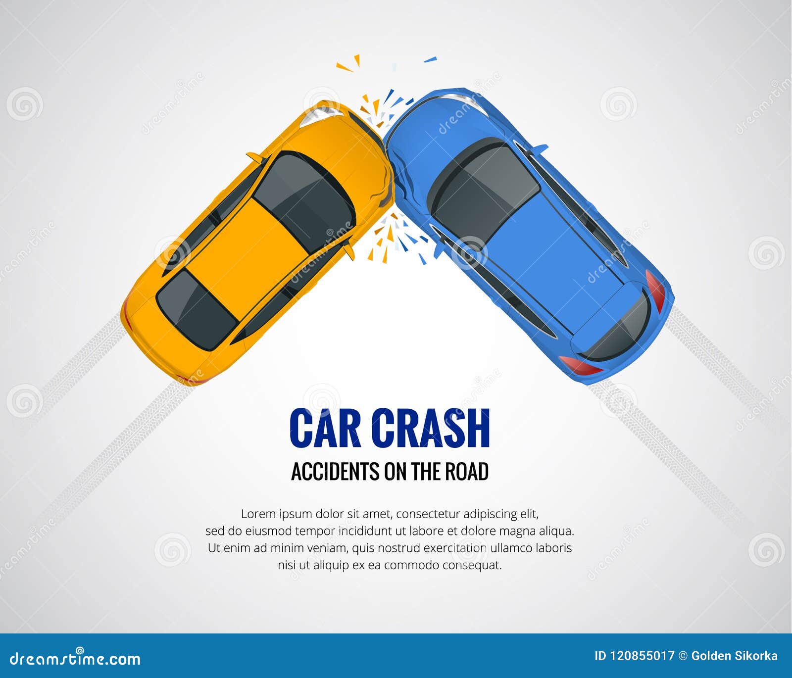 Car Crash Accident Vector Illustration With People Cartoon Characters ...
