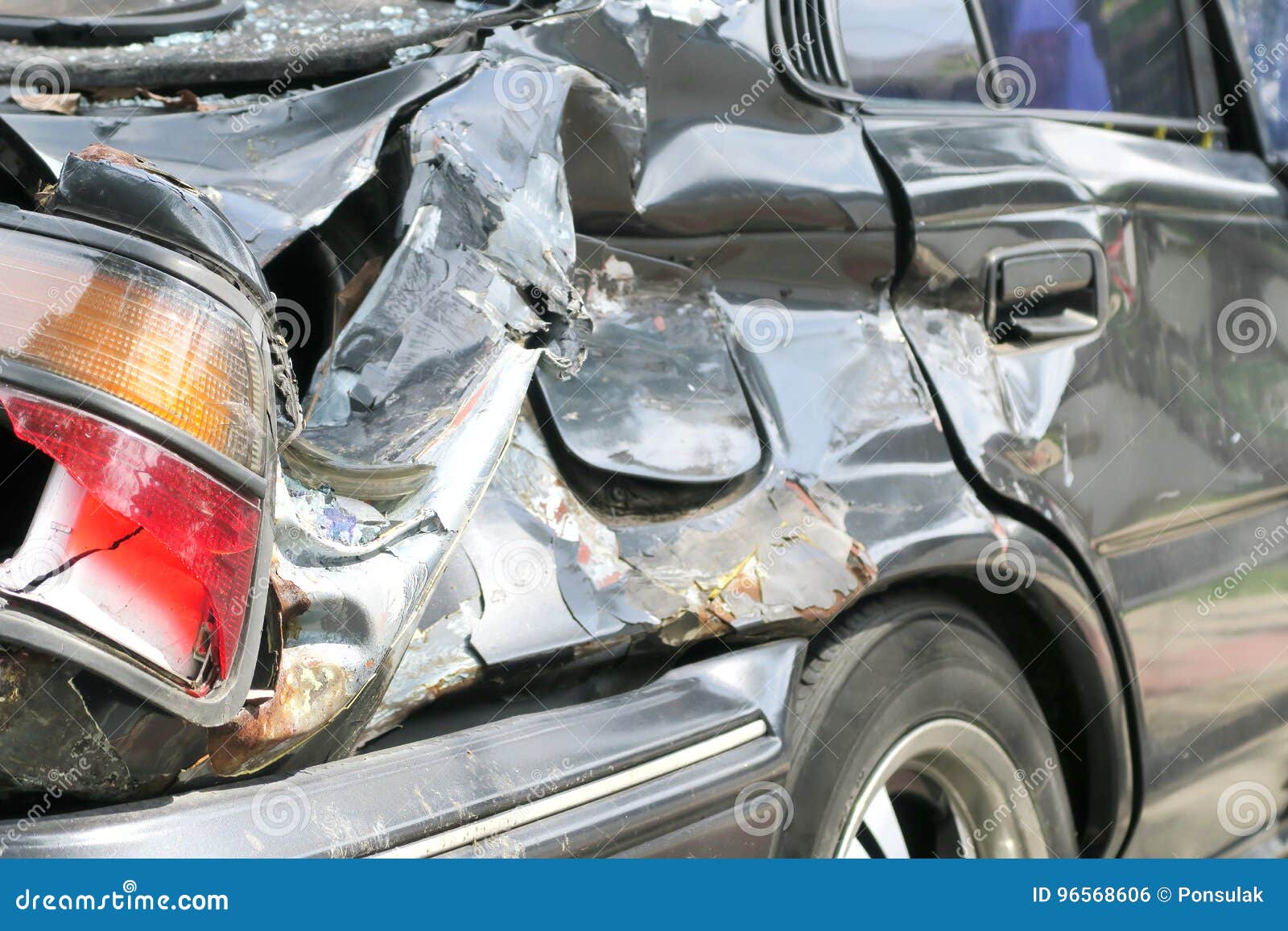 Car Crash background stock photo. Image of damaged, auto - 96568606