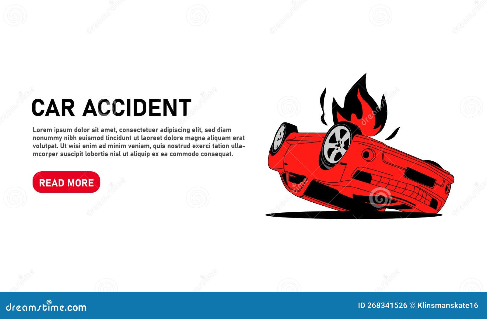 Car Crash Banner Template Design Illustration Stock Vector ...