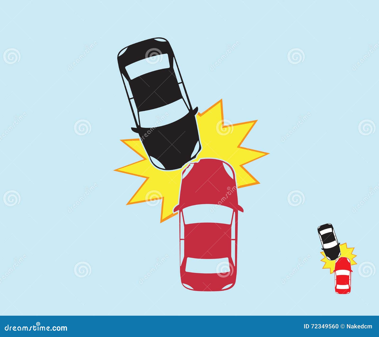 Car Crash Accident Vector Illustration With People Cartoon Characters ...