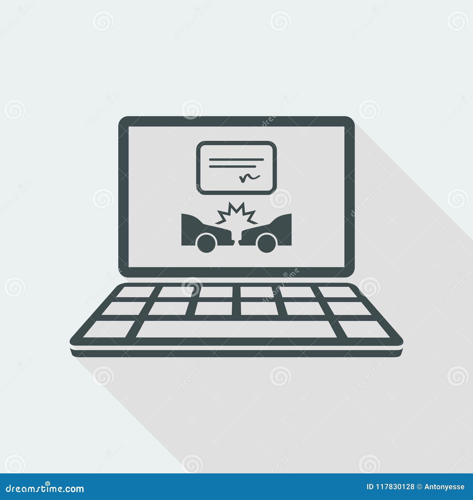 Car Crash Document Online - Vector Icon for Computer Website or ...