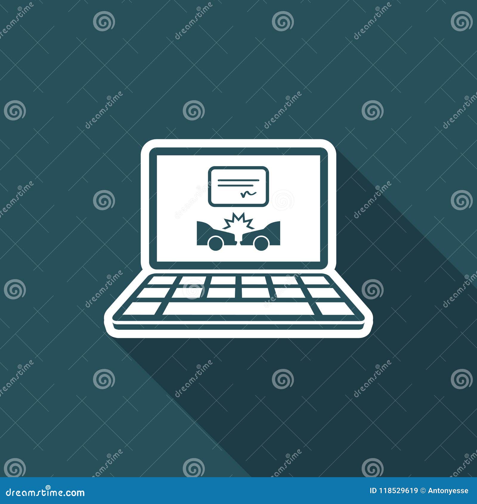 Car Crash Document Online - Vector Icon for Computer Website or ...