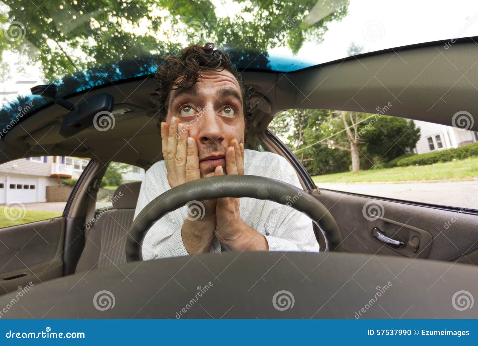 Car Crash Face stock photo. Image of embarrassed, looking - 57537990