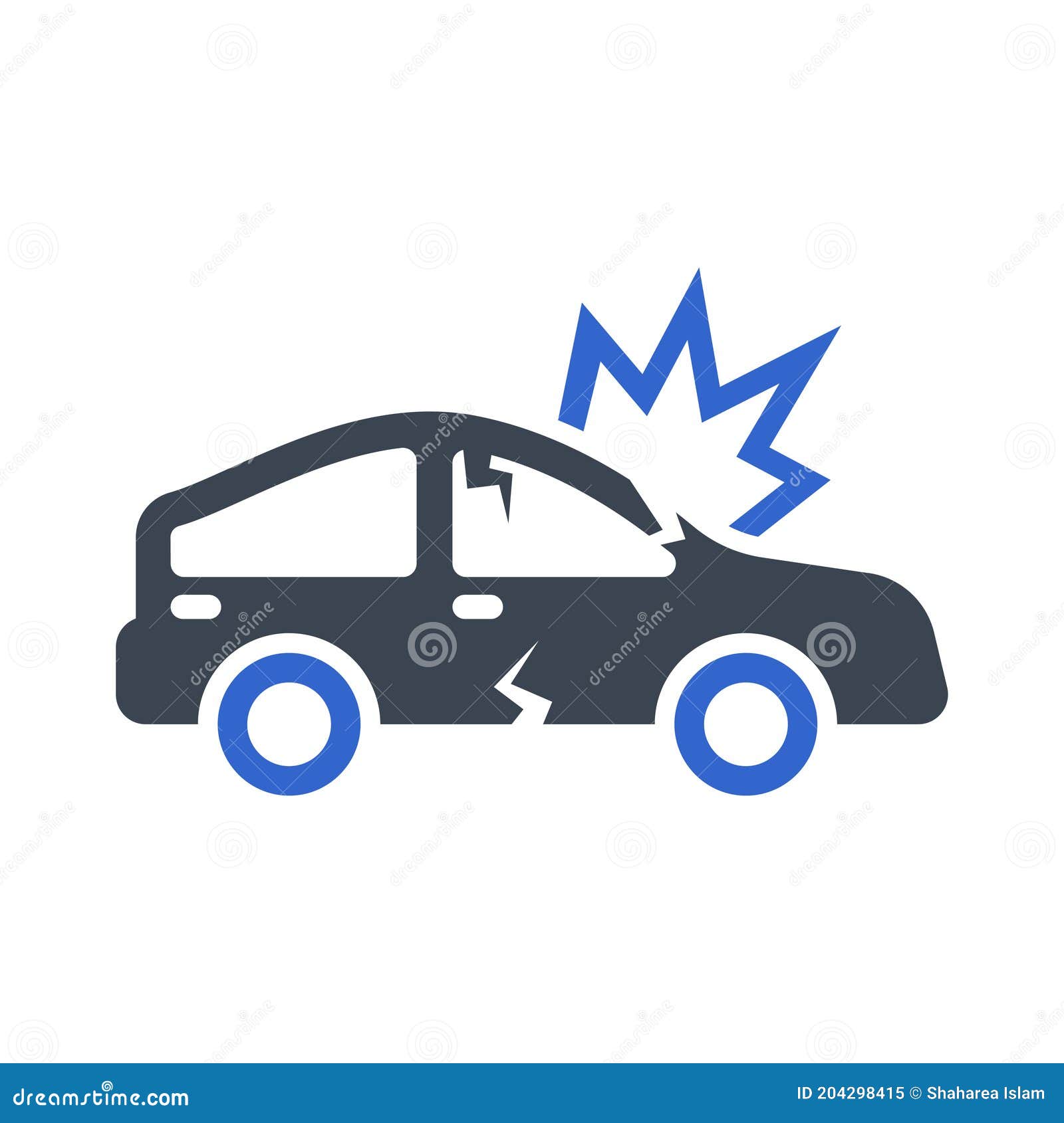 Car Crash Icon stock vector. Illustration of crash, beautiful - 204298415