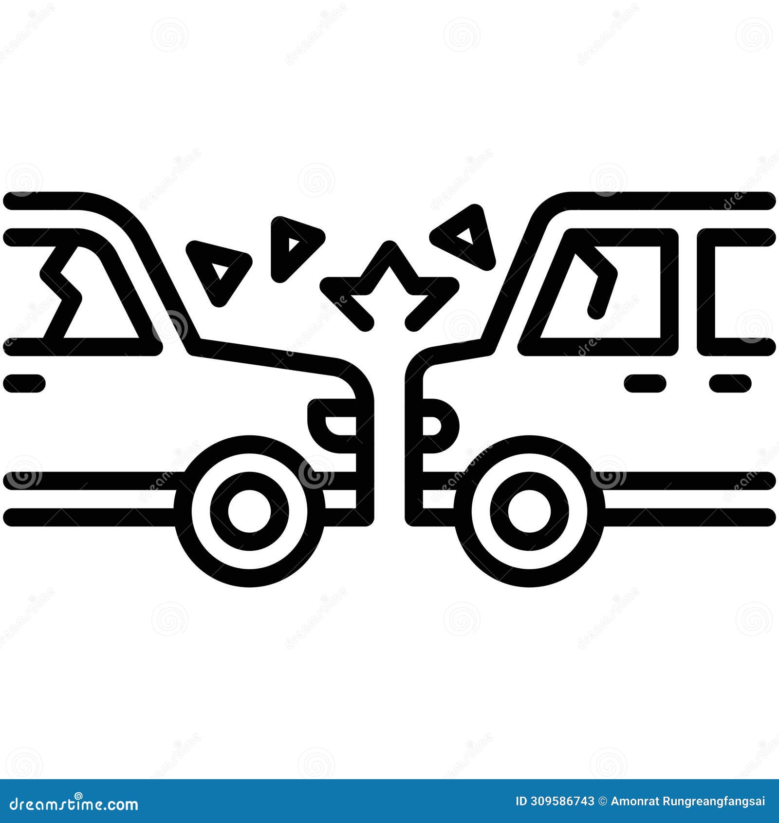 Car Crash Line Icon, Car Accident and Safety Related Vector ...