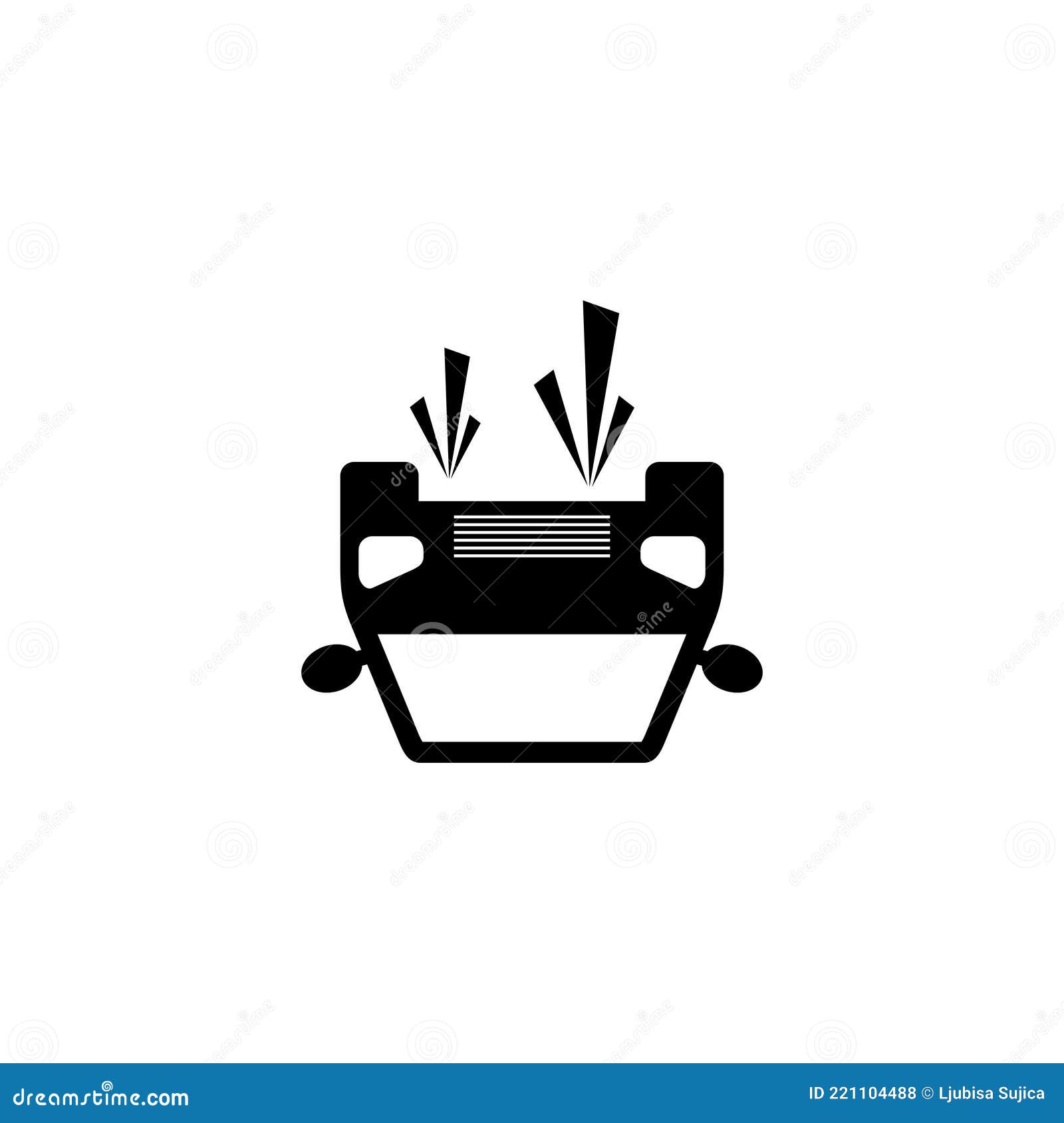 Car Crash Icon Isolated on White Background Stock Vector - Illustration ...