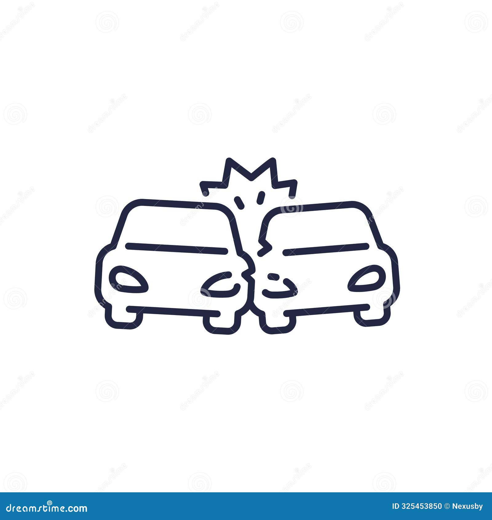 Car Crash Icon, Line Vector Stock Illustration - Illustration of ...