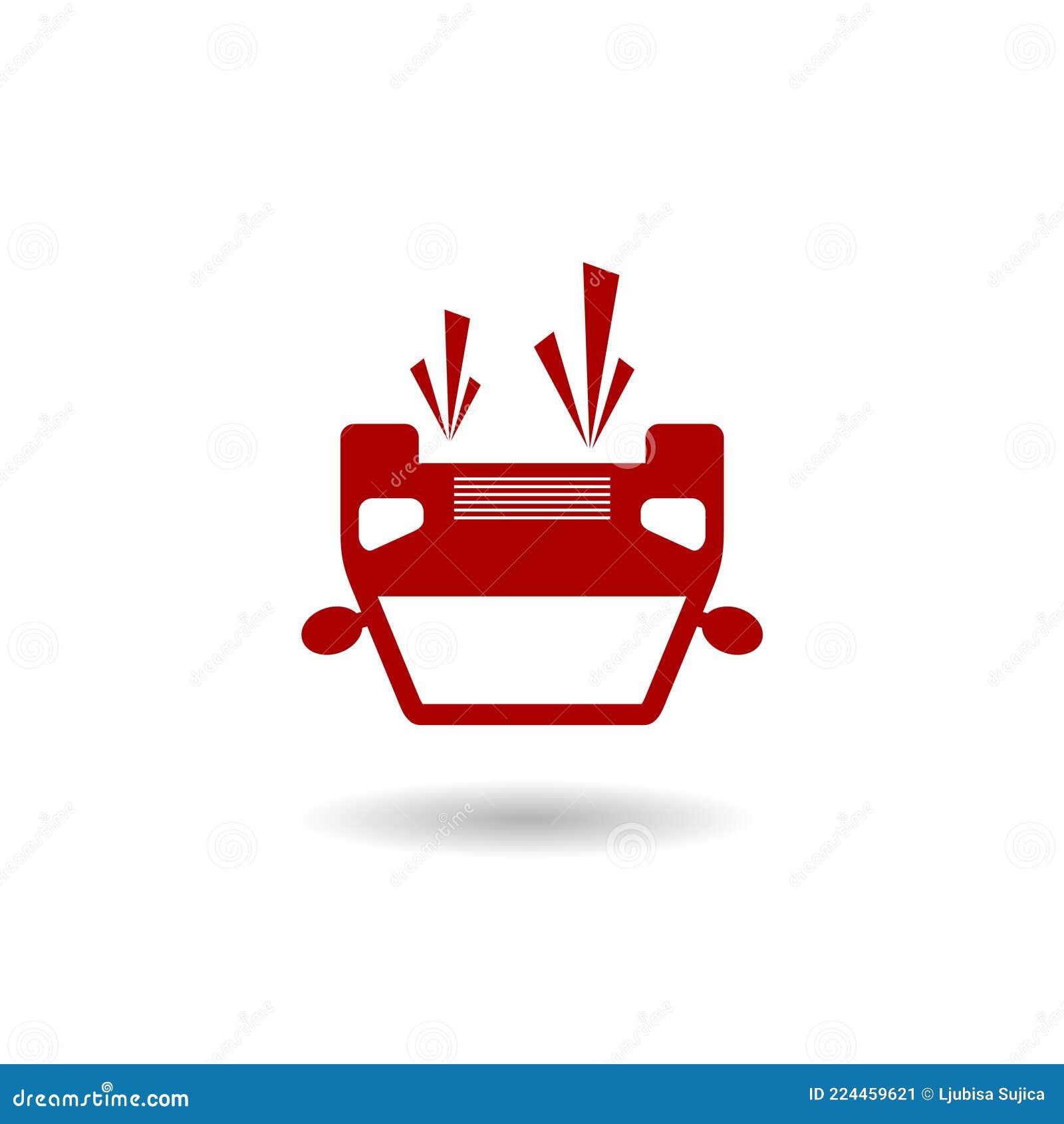 Car crash icon with shadow stock vector. Illustration of auto - 224459621