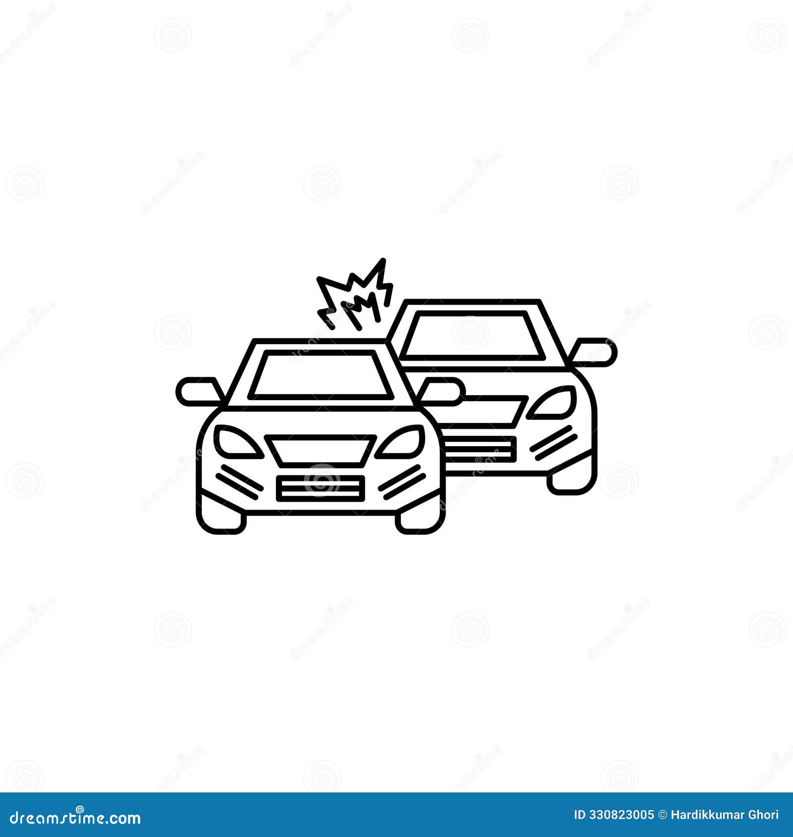 Car crash icon stock illustration. Illustration of black - 330823005