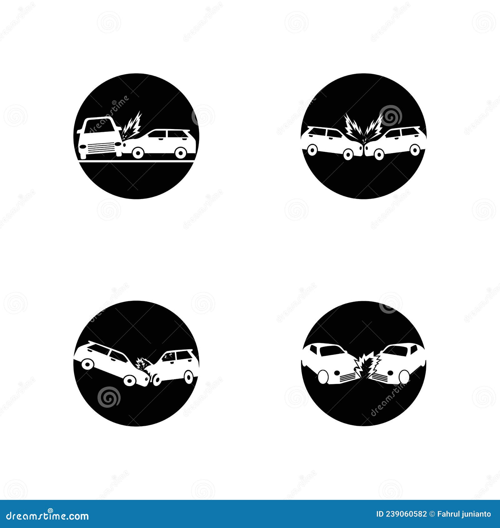 Car Crash Icon Vector Template Illustration Stock Vector - Illustration ...
