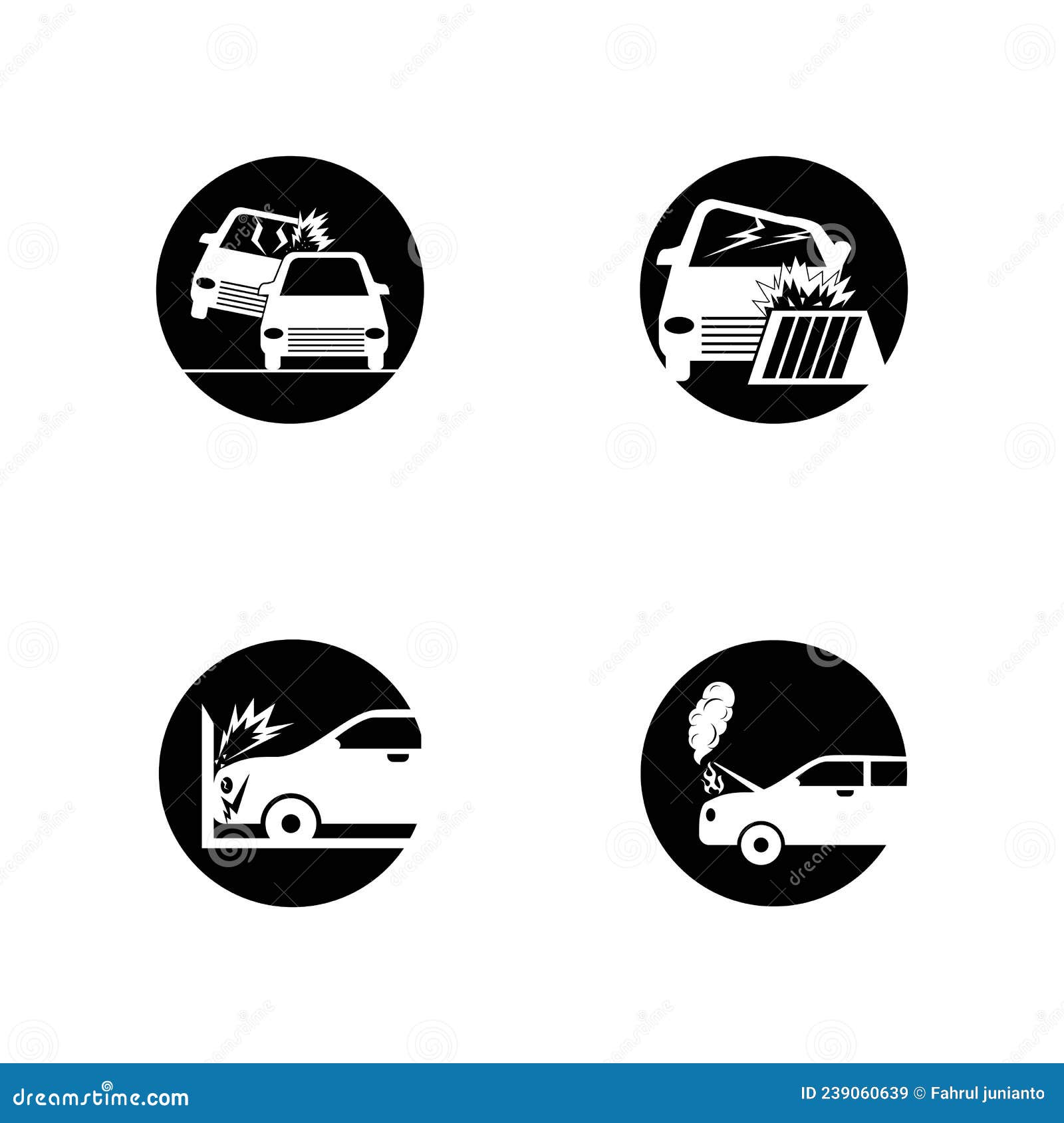 Car Crash Icon Vector Template Illustration Stock Vector - Illustration ...