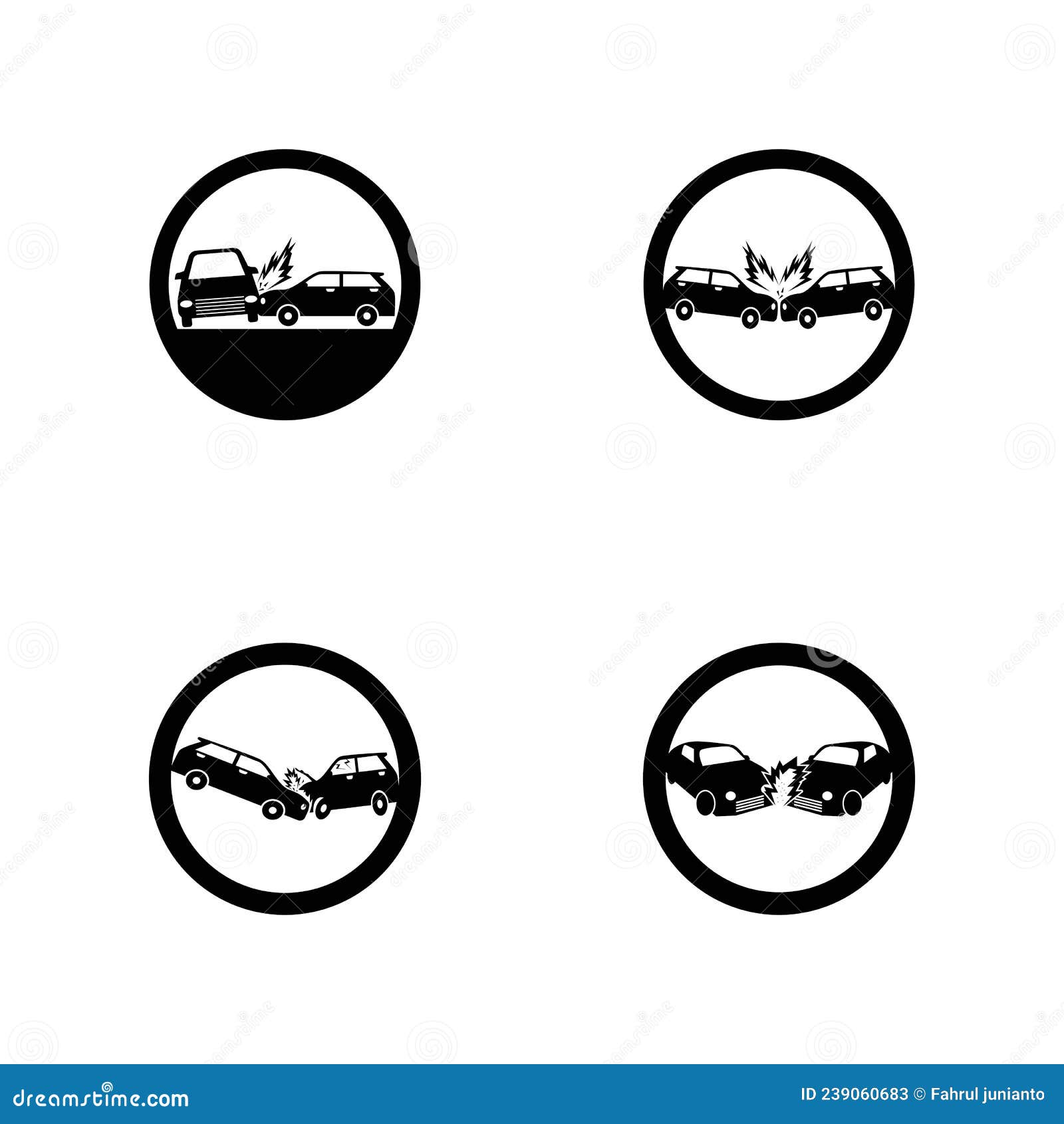 Car Crash Icon Vector Template Illustration Stock Vector - Illustration ...