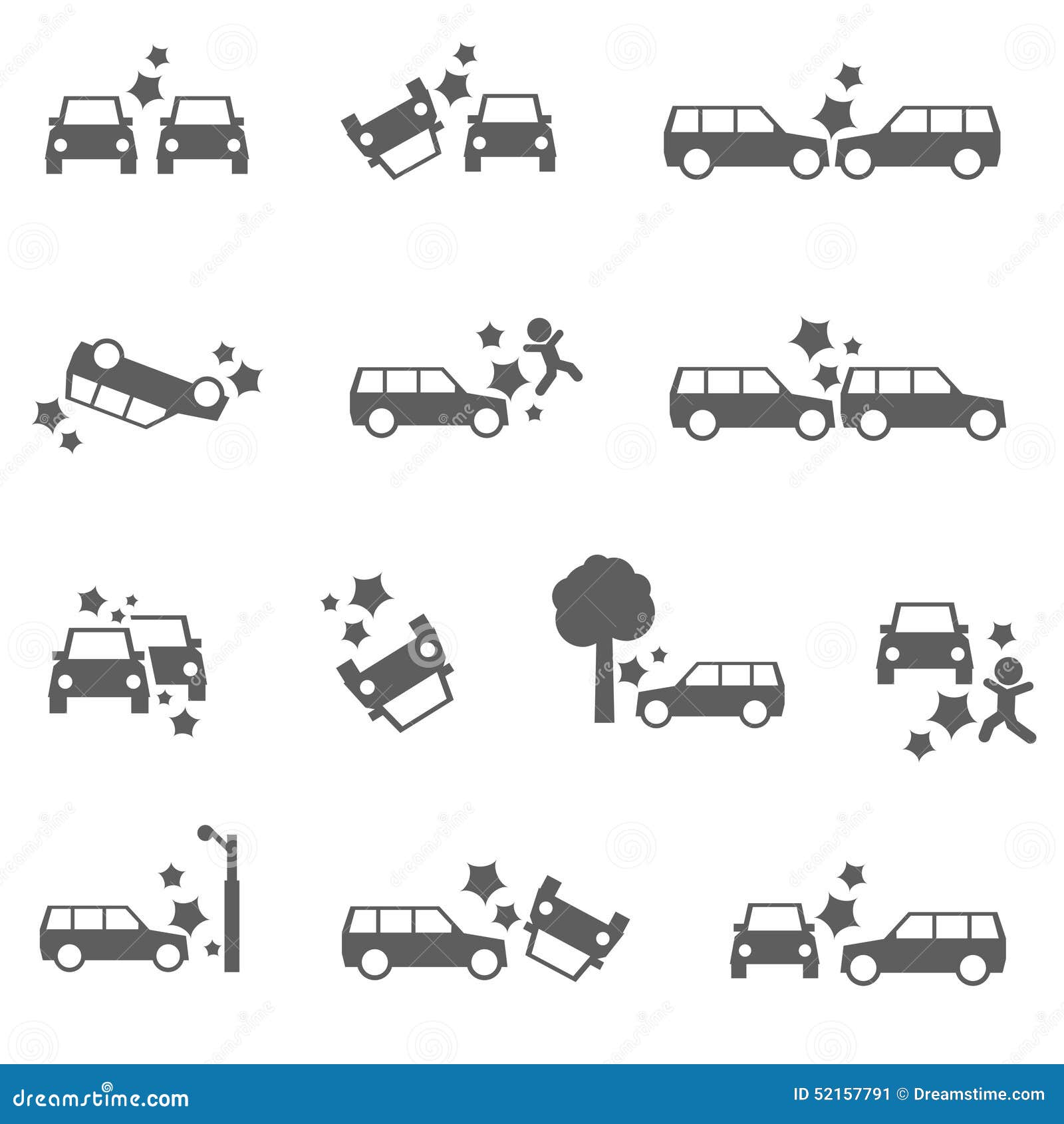 Car crash stock vector. Illustration of street, breaking - 52157791