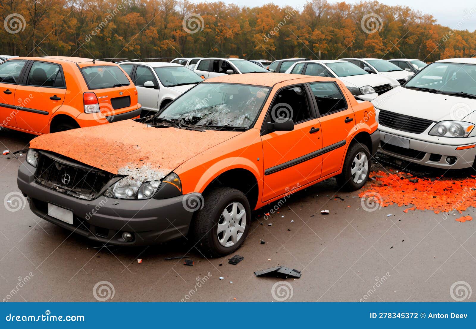 Car Crash, Mass Car Accident. Dangerous Accident on the Road ...