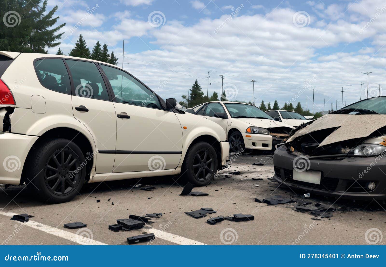 Car Crash, Mass Car Accident. Dangerous Accident on the Road ...