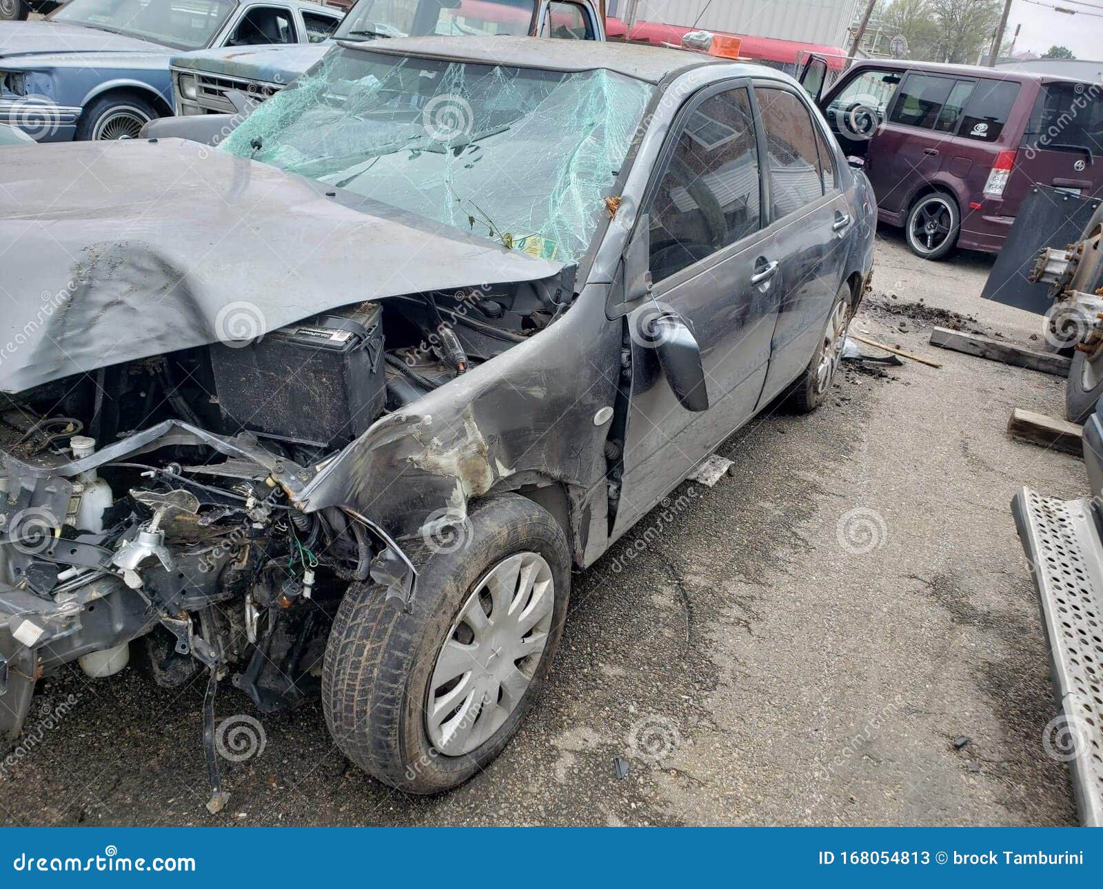 Car Crash Mitsubishi Lancer Broken Tibia Fell Asleep Editorial Stock ...