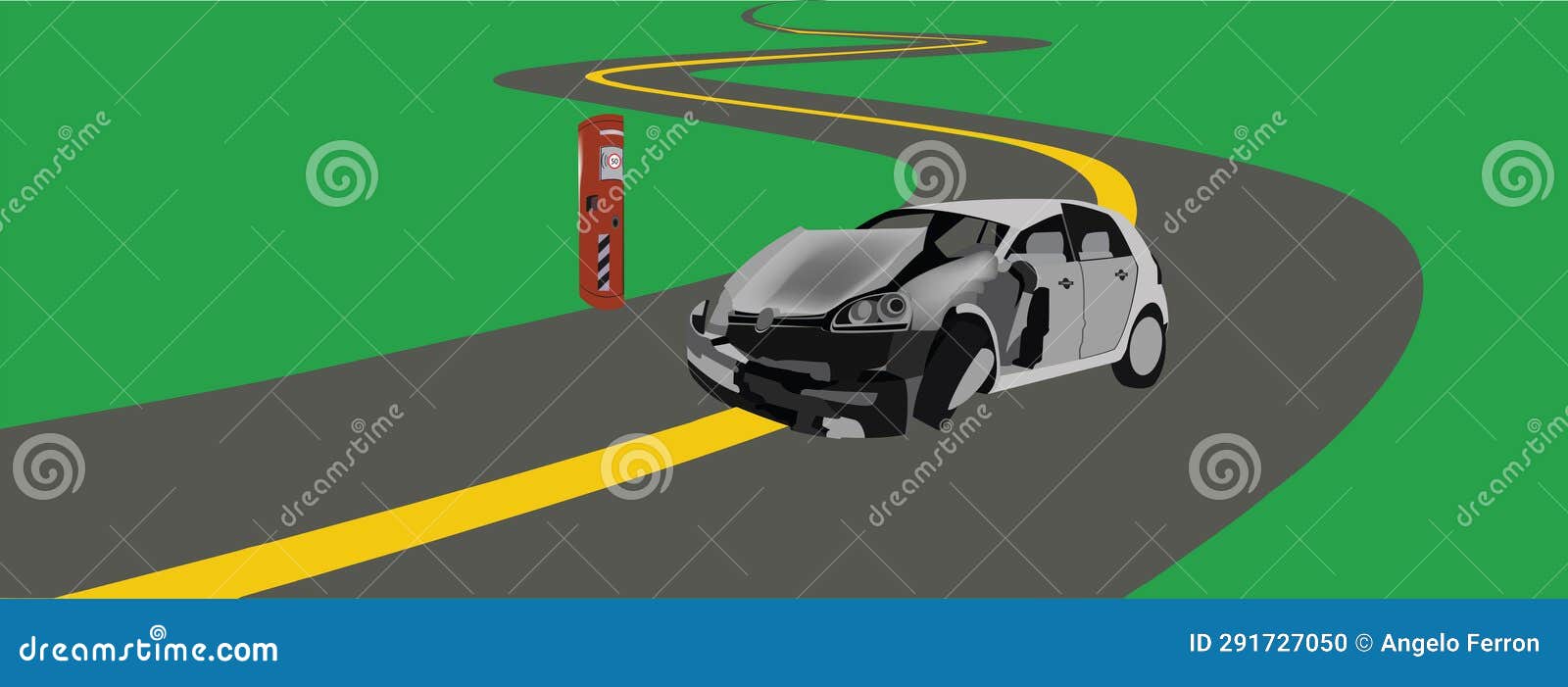 Car Crash Speed Control Speed Cameras- Stock Illustration ...
