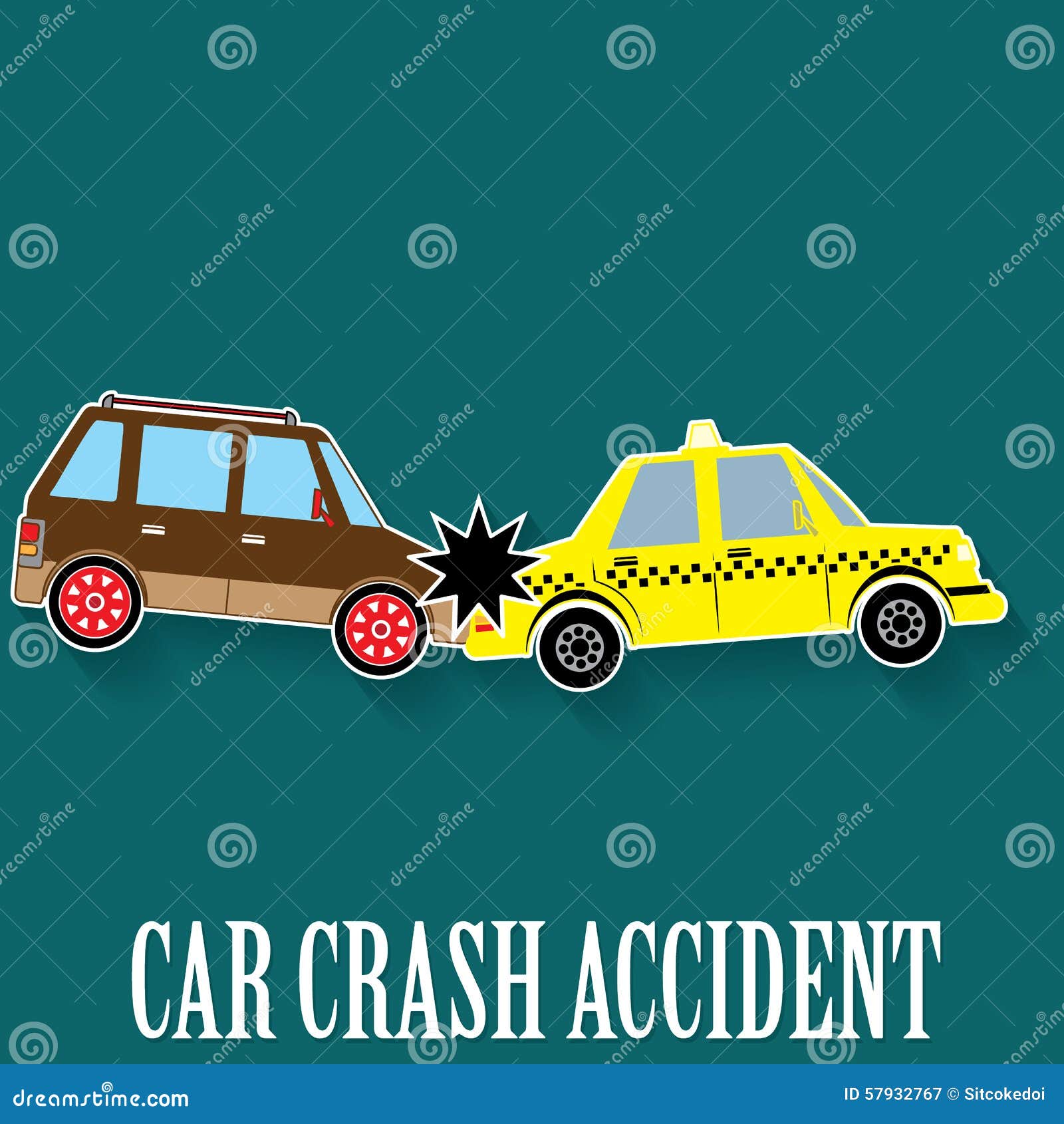 Car crash sticker color stock vector. Illustration of danger - 57932767