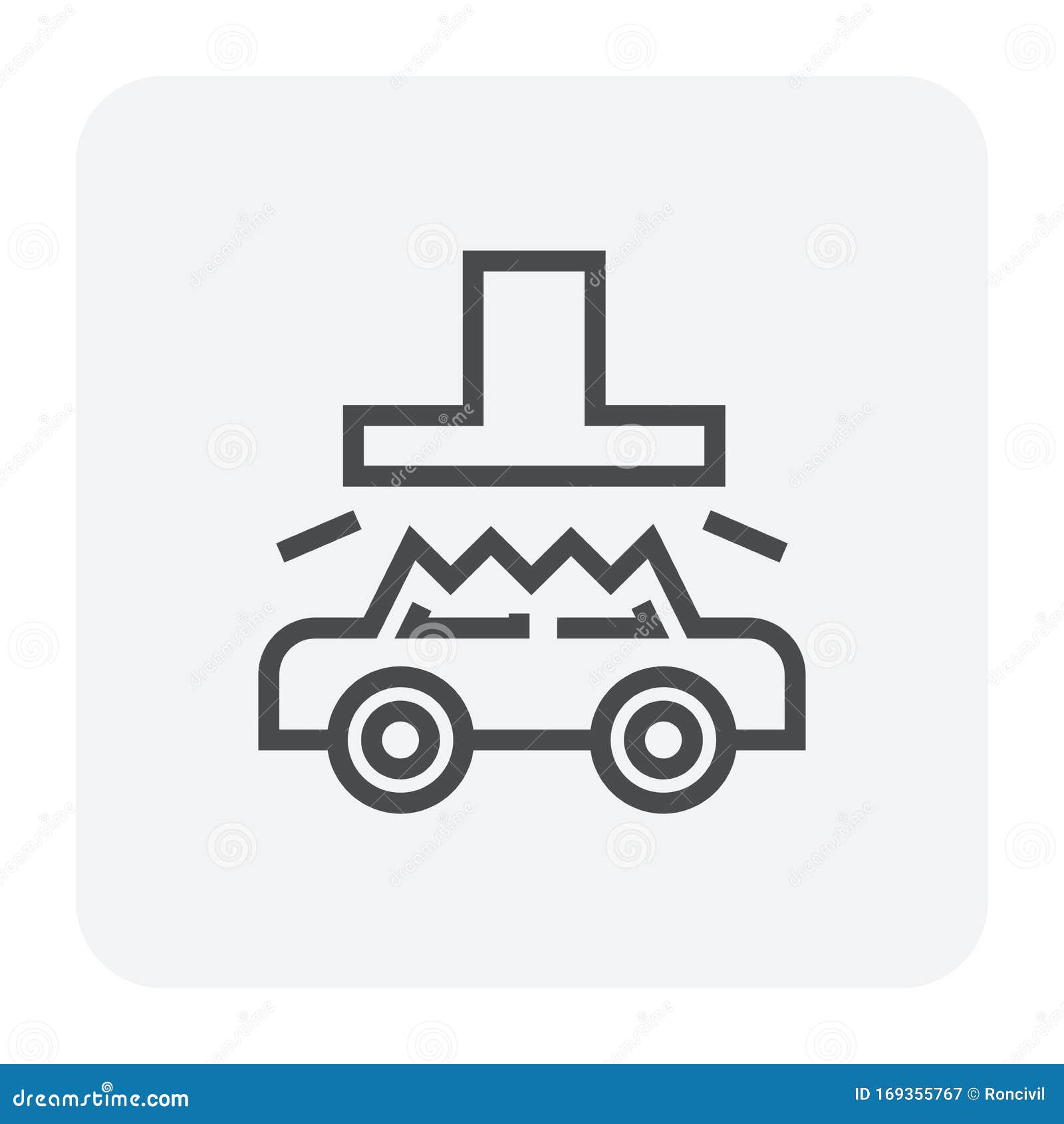 Car crash test stock vector. Illustration of collision - 169355767