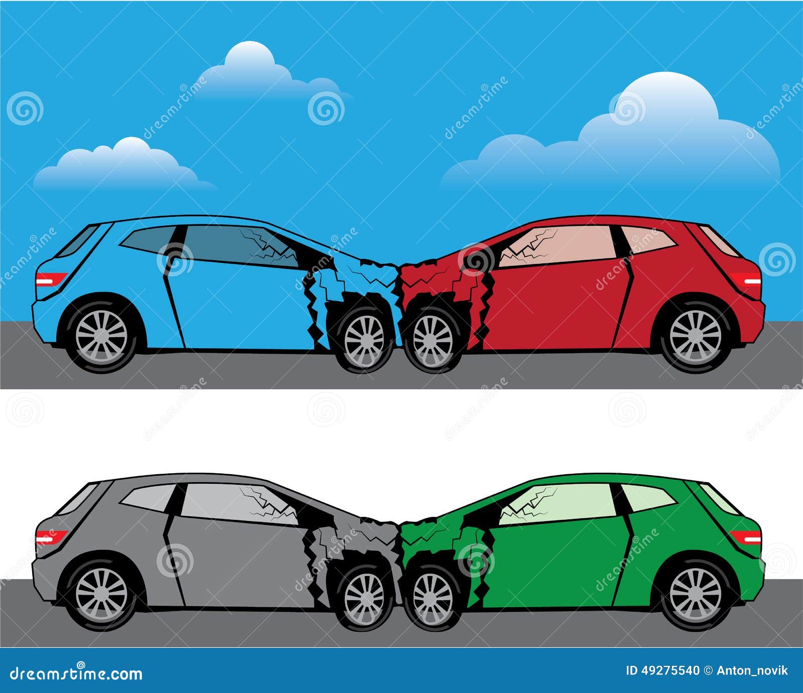 Car Crash vector stock vector. Illustration of damage - 49275540