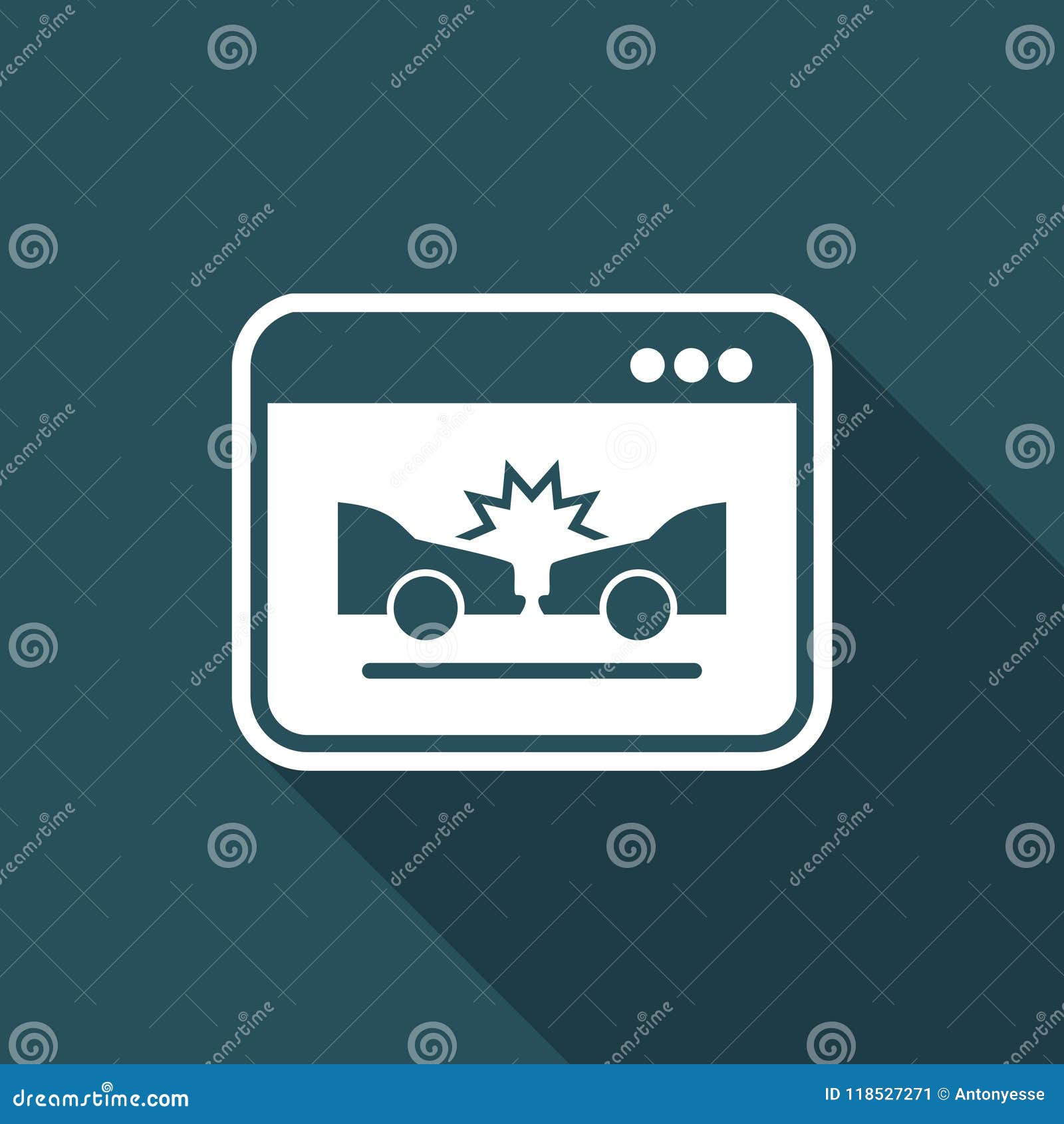Car Crash - Web Assistance Service - Vector Flat Icon Stock Vector ...