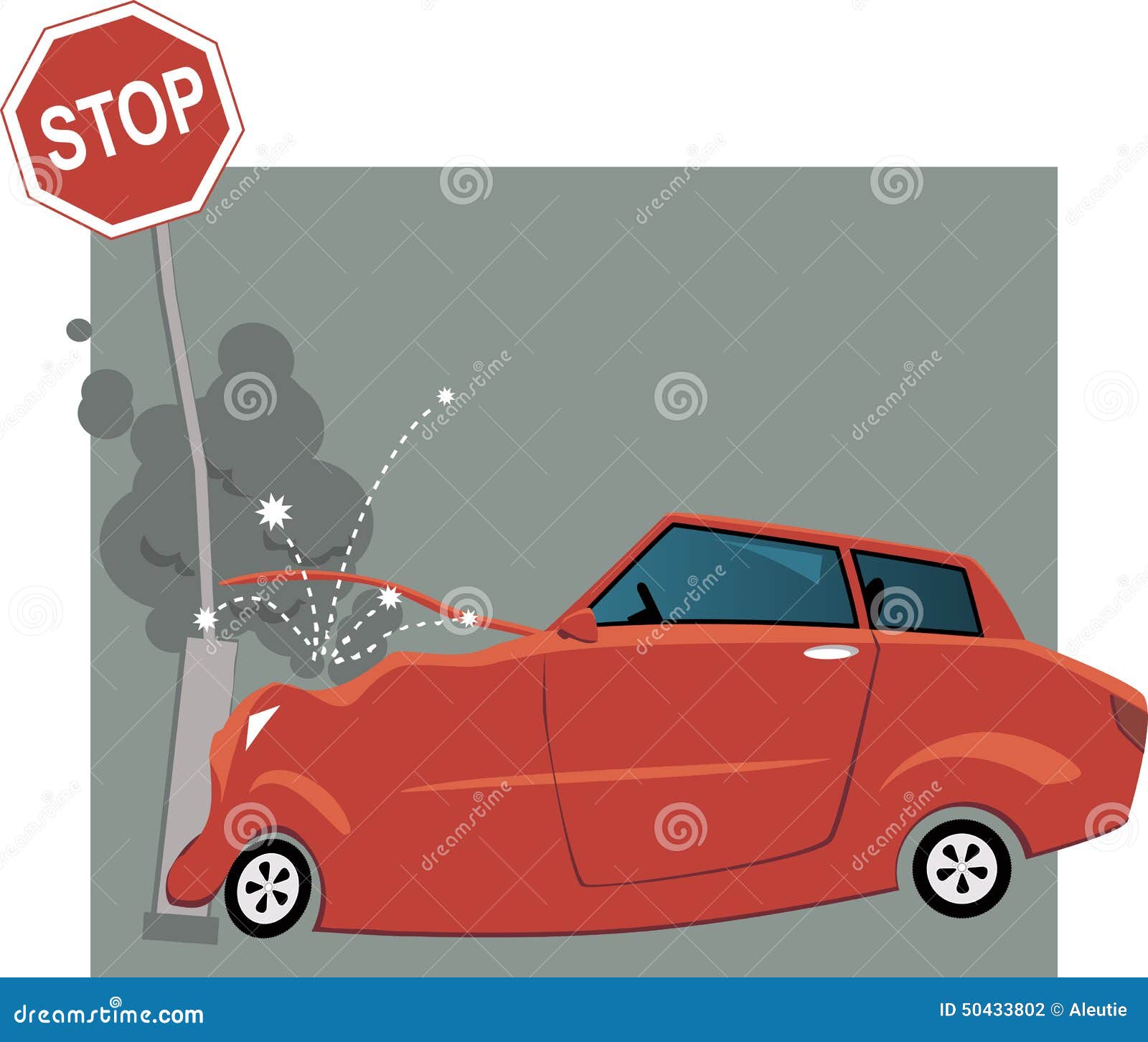 Car Crashed into a Traffic Sign Stock Vector - Illustration of vehicle ... Car Crashed into a Traffic Sign Stock Vector - Illustration of vehicle ...