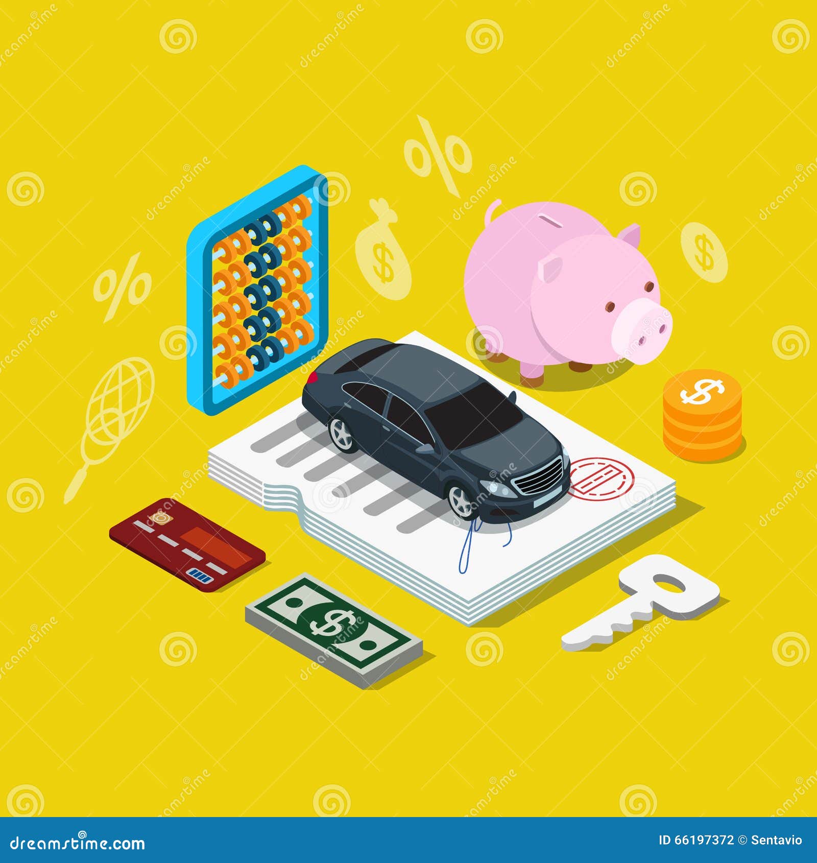 Car Credit Loan Financing Plan Flat 3d Vector Isometric Stock Vector ...