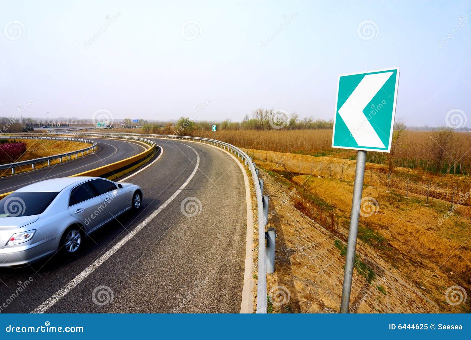 Car In A Curve Picture. Image: 6444625